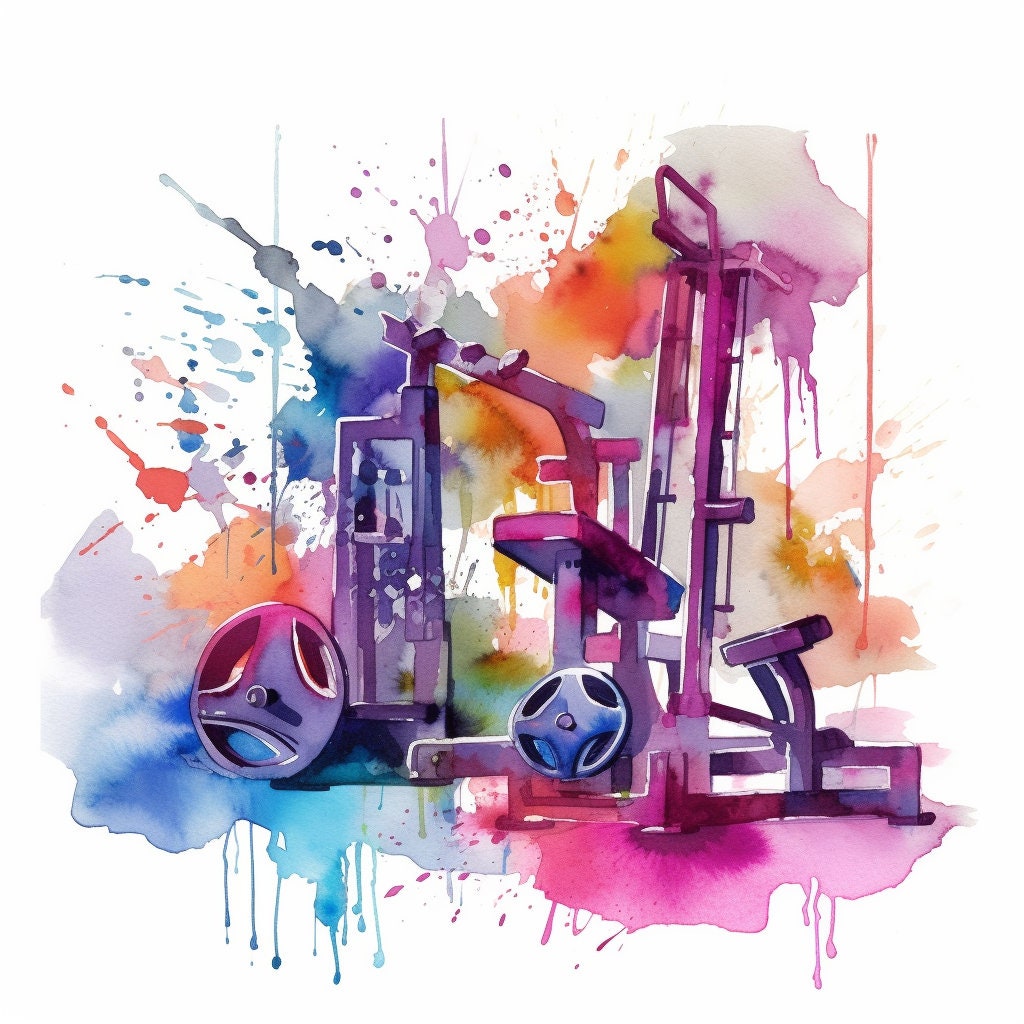 Crossfit Gym Clipart Watercolor Png Gym Png Instant Download - Etsy