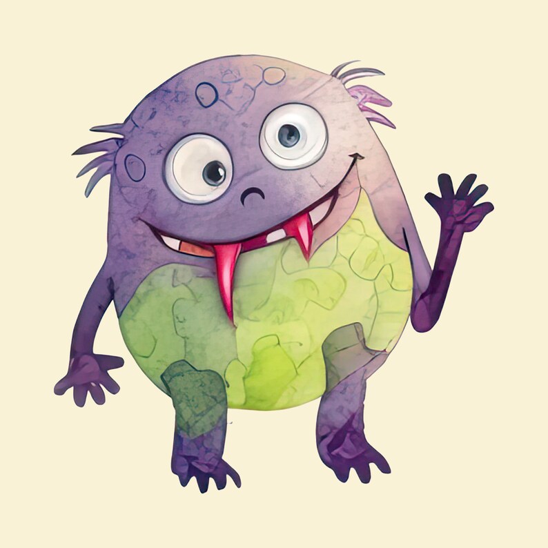 Cute Watercolor Rainbow Monsters, Cute Monster Clipart,cute Clipart ...