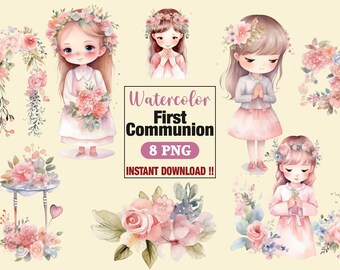 First Communion PNG Clipart Watercolor First Communion First Communion ...