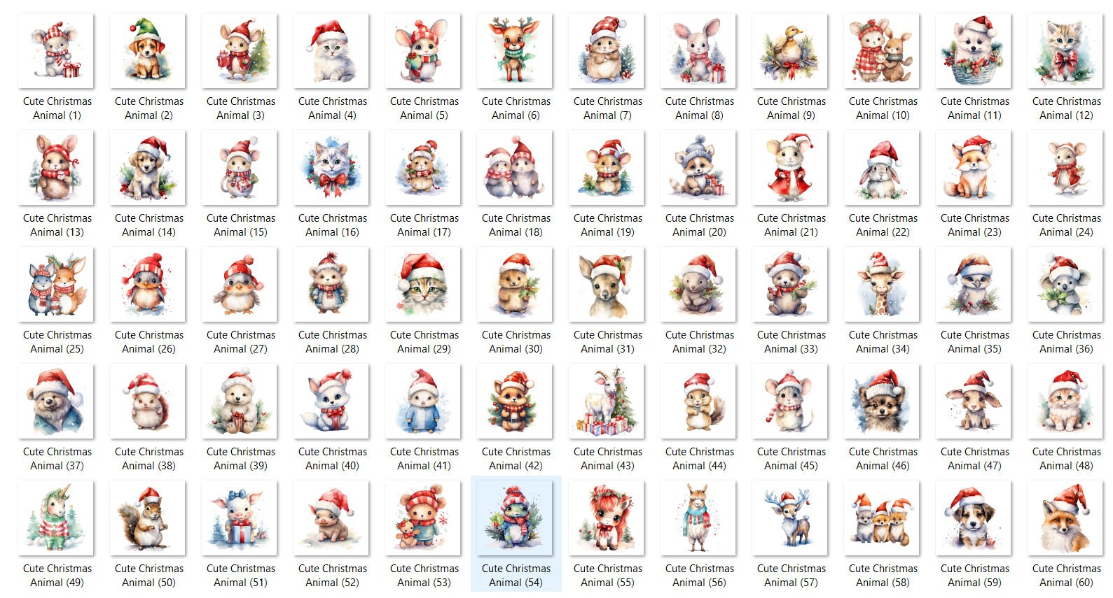 Watercolor Cute Christmas Clipart Bundle High Quality Transparent ...