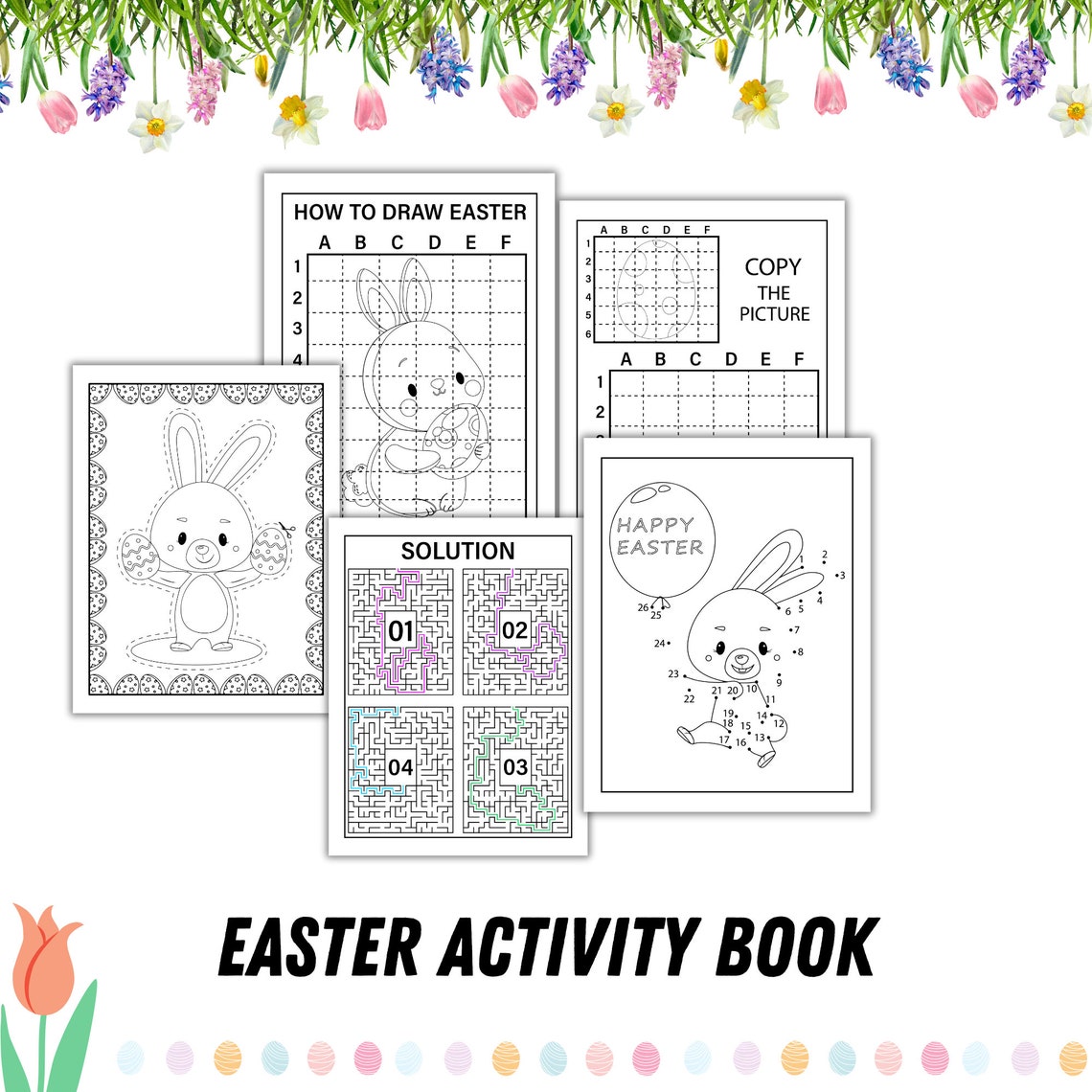 100-page Easter Fun Activity Book for Kids: Engaging & Educational ...