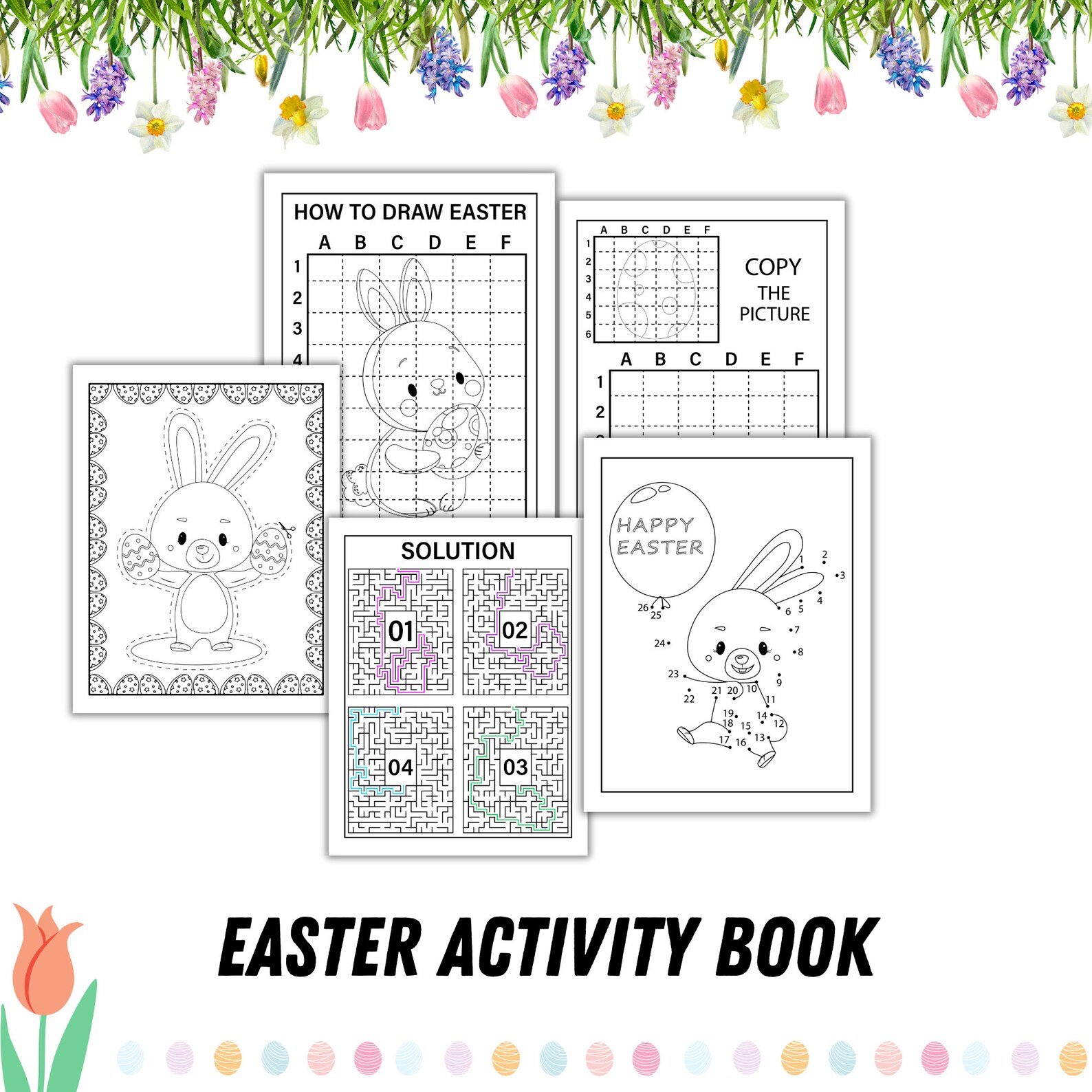 100-page Easter Fun Activity Book for Kids: Engaging & Educational ...