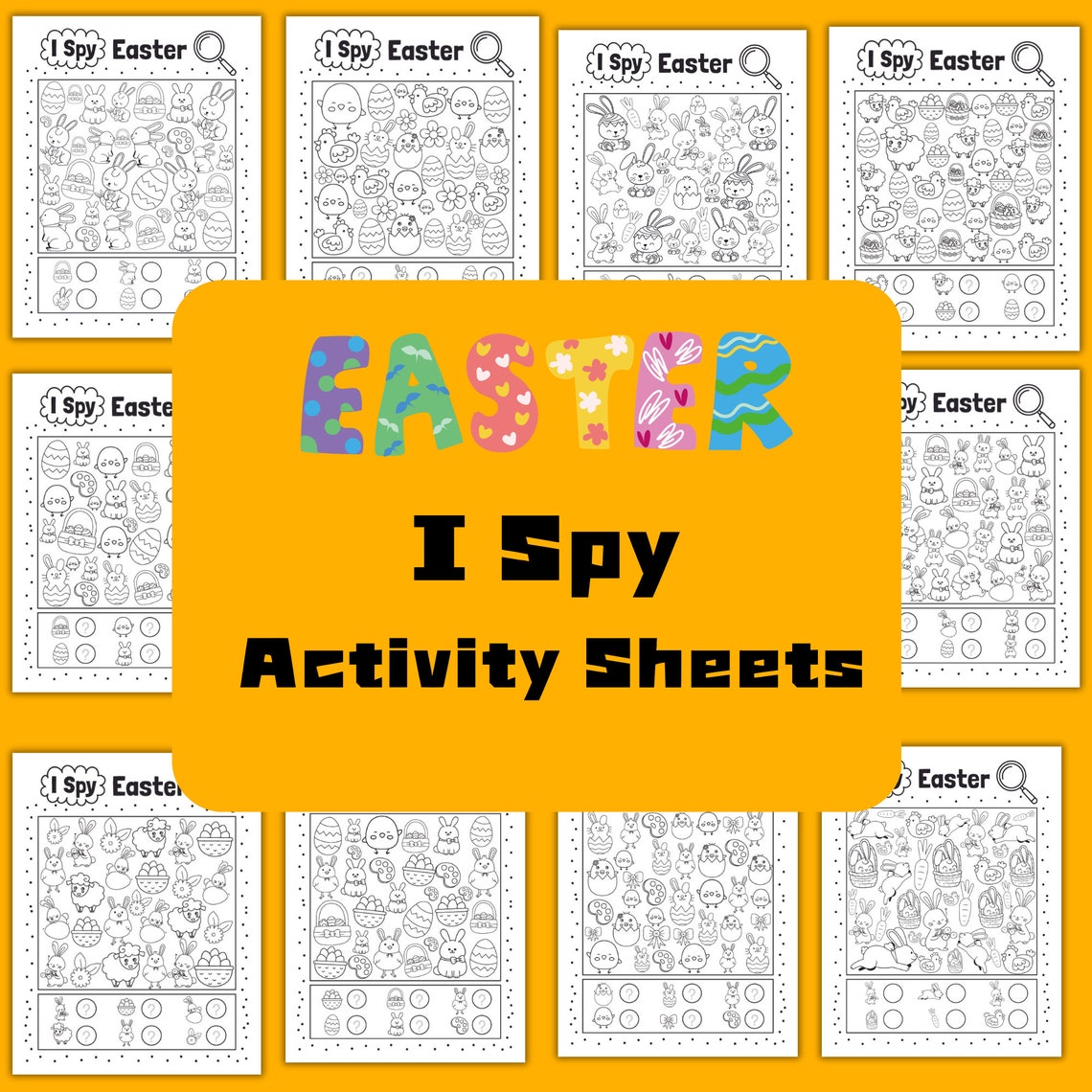 17-page I Spy Easter Activity Book for Kids: High-res, Editable & KDP ...