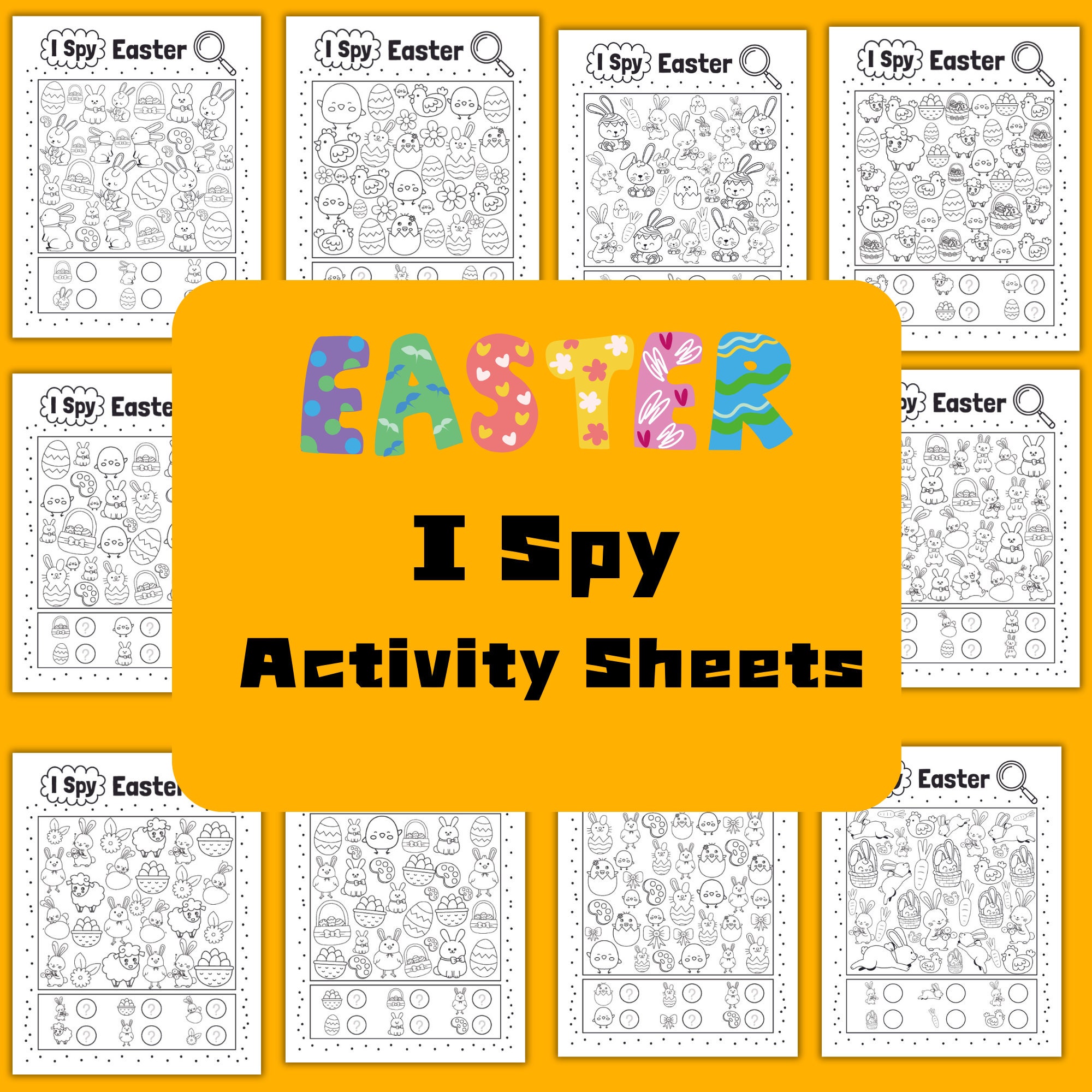 17-page I Spy Easter Activity Book for Kids: High-res, Editable & KDP ...