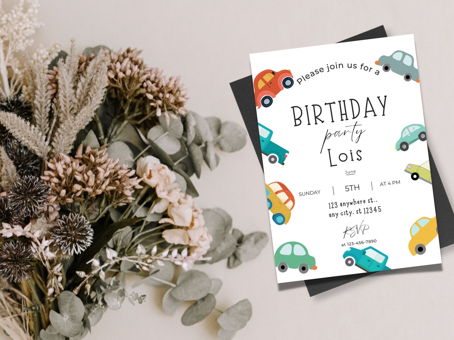 Car Invitations, Transport Invitation, Transportation Birthday Invites ...