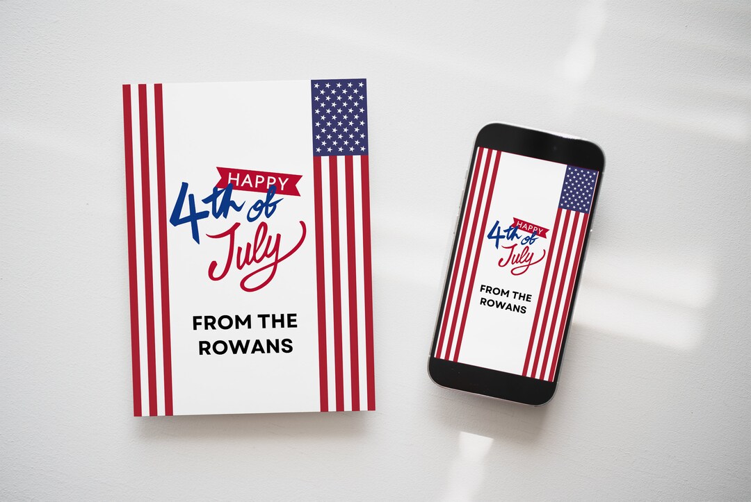 Happy 4th of July Card, Printable Card, Digital Card, Greeting Card ...