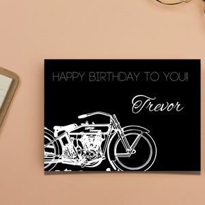 Biker Birthday Card - Printable Motorcycle Birthday Card - Motorist ...