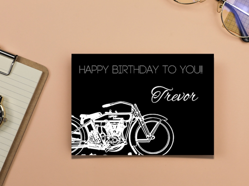Biker Birthday Card - Printable Motorcycle Birthday Card - Motorist ...