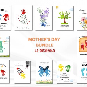 BUNDLE Handprint Craft Art, Printable Mothers Day, for Mom or Grandma ...