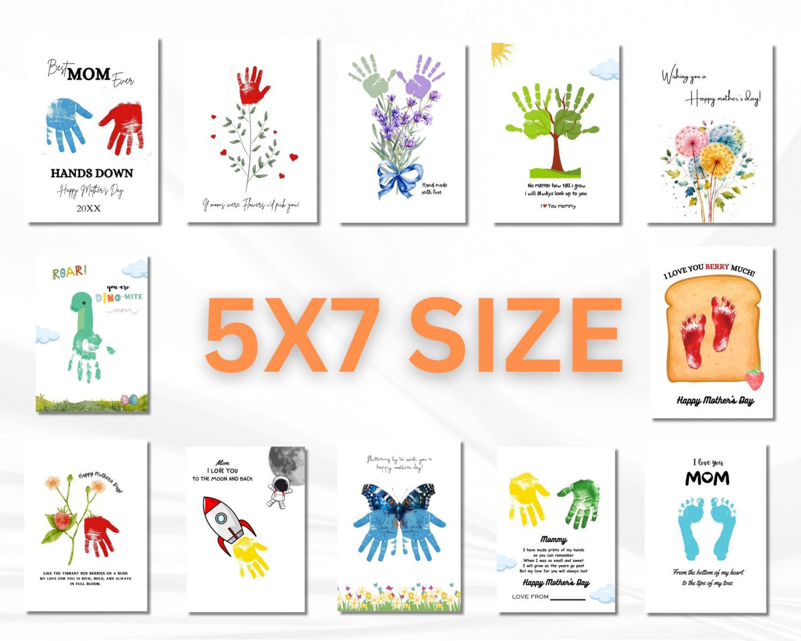 BUNDLE Handprint Craft Art, Printable Mothers Day, for Mom or Grandma ...