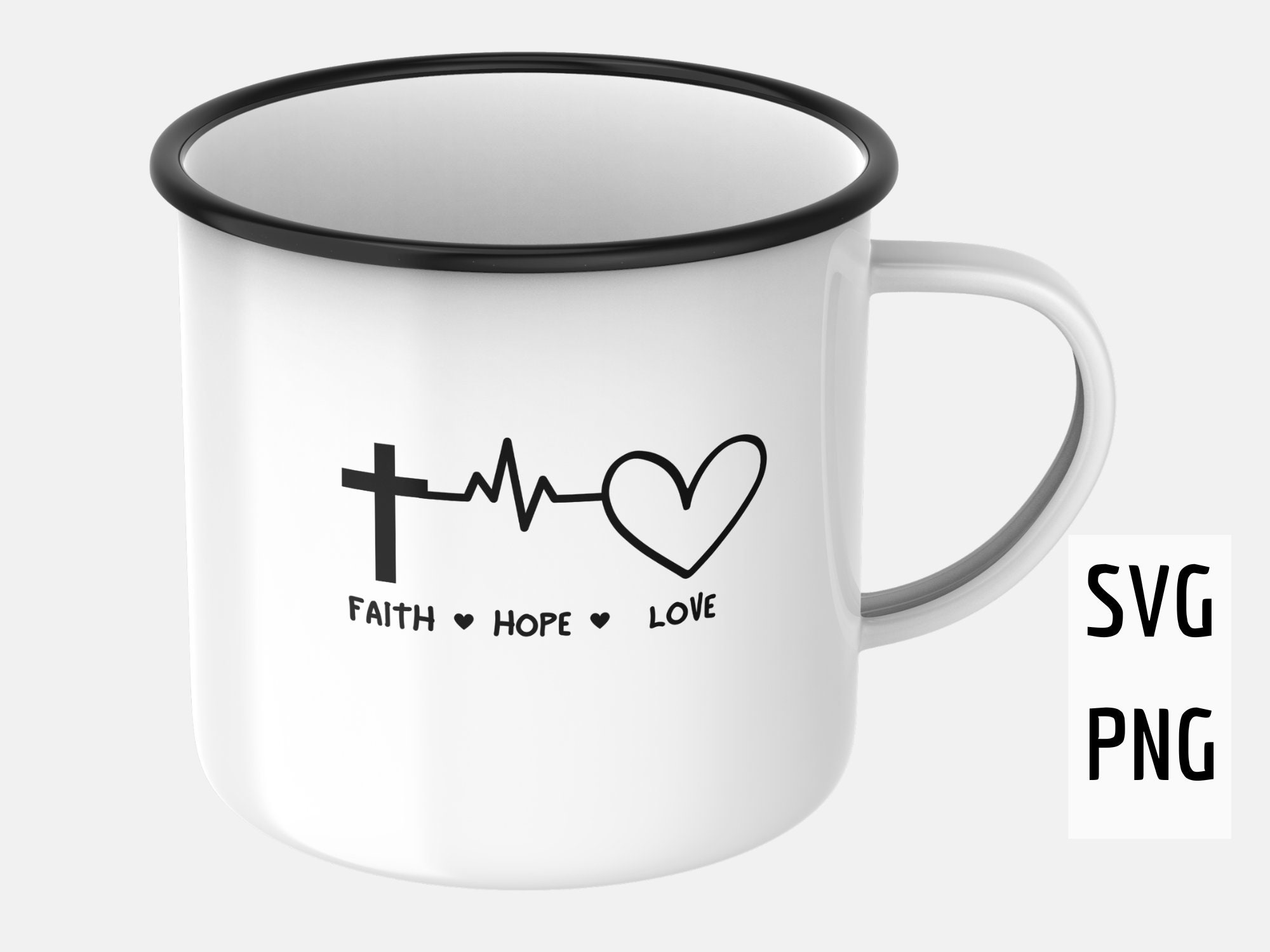 Faith Hope Love Digital Download PNG SVG Inspirational Faithful ...