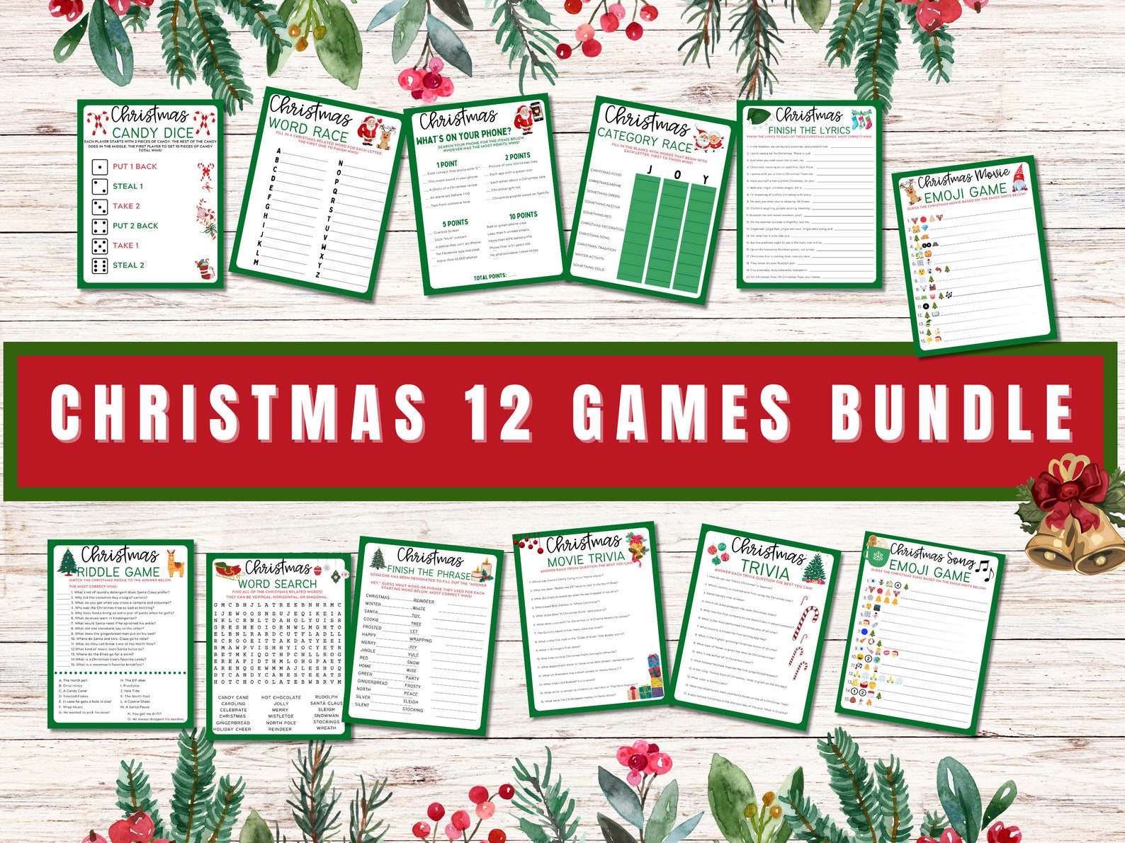 Printable Christmas Game Bundle | Christmas Family Games | Christmas ...