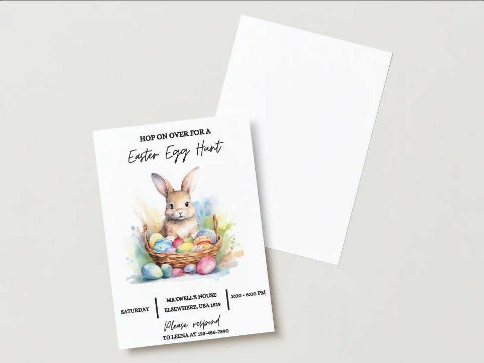 Easter Egg Hunt Invitation Printable , Editable Easter Celebration ...