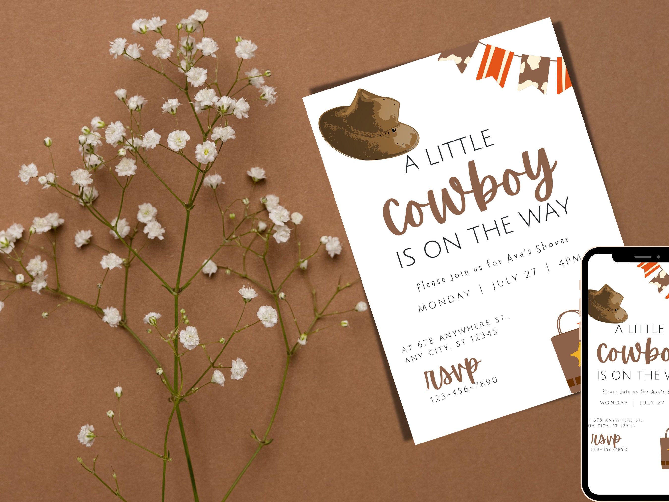 Cowboy Invitation, Wild West Birthday Invitation, Cowboy Printable ...