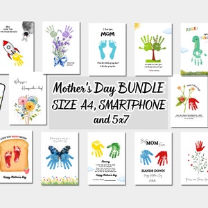 BUNDLE Handprint Craft Art, Printable Mothers Day, for Mom or Grandma ...