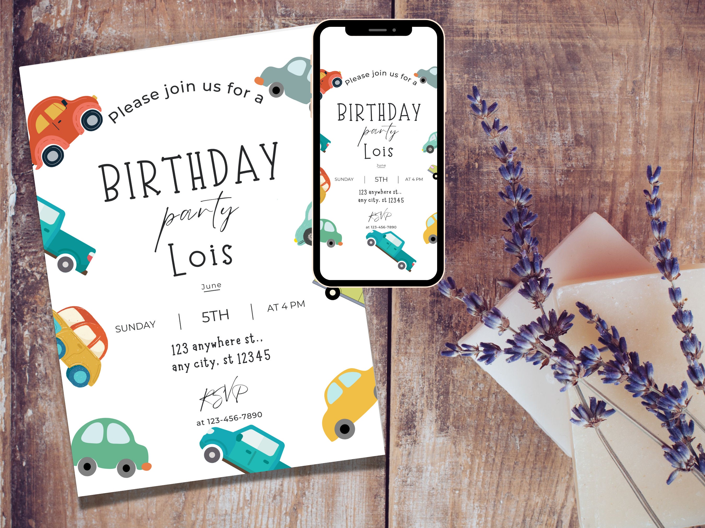 Car Invitations, Transport Invitation, Transportation Birthday Invites ...