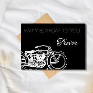 Biker Birthday Card - Printable Motorcycle Birthday Card - Motorist ...