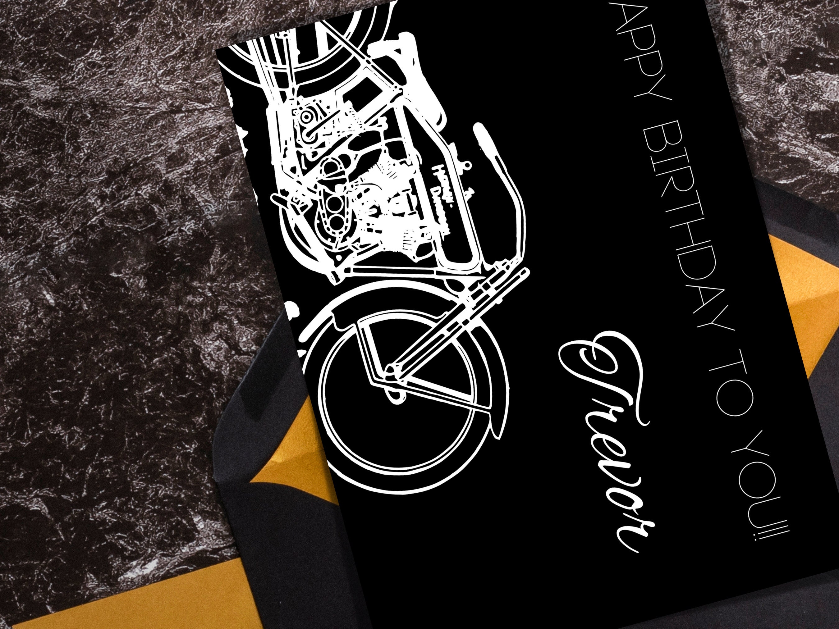 Biker Birthday Card Printable Motorcycle Birthday Card Motorist Wheely ...