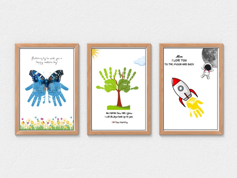BUNDLE Handprint Craft Art, Printable Mothers Day, for Mom or Grandma ...