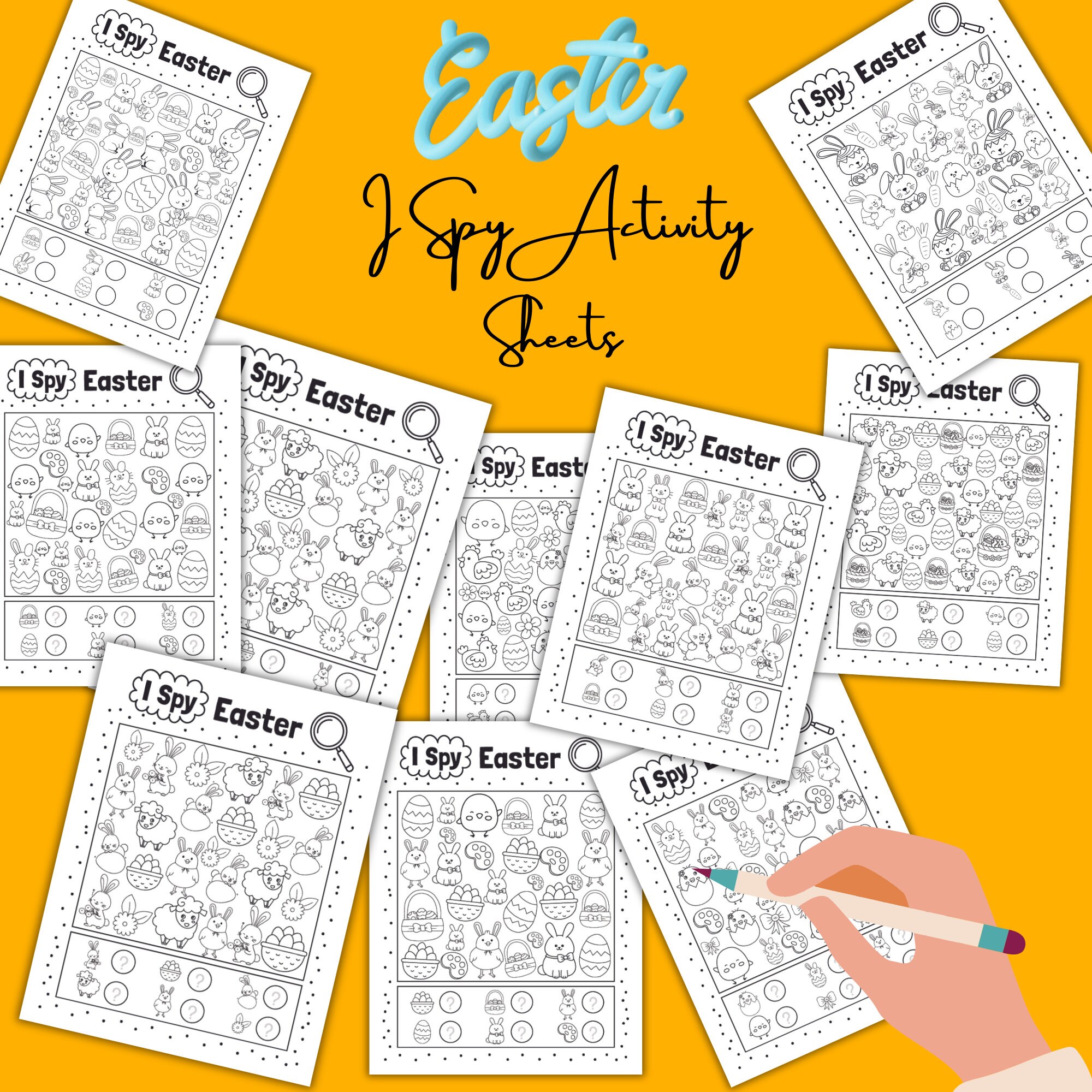 17-page I Spy Easter Activity Book for Kids: High-res, Editable & KDP ...