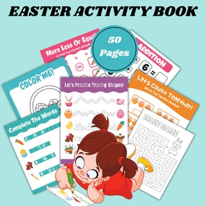 50 Activity Pages - Mazes, Coloring, Numbers - KDP Ready, Editable ...