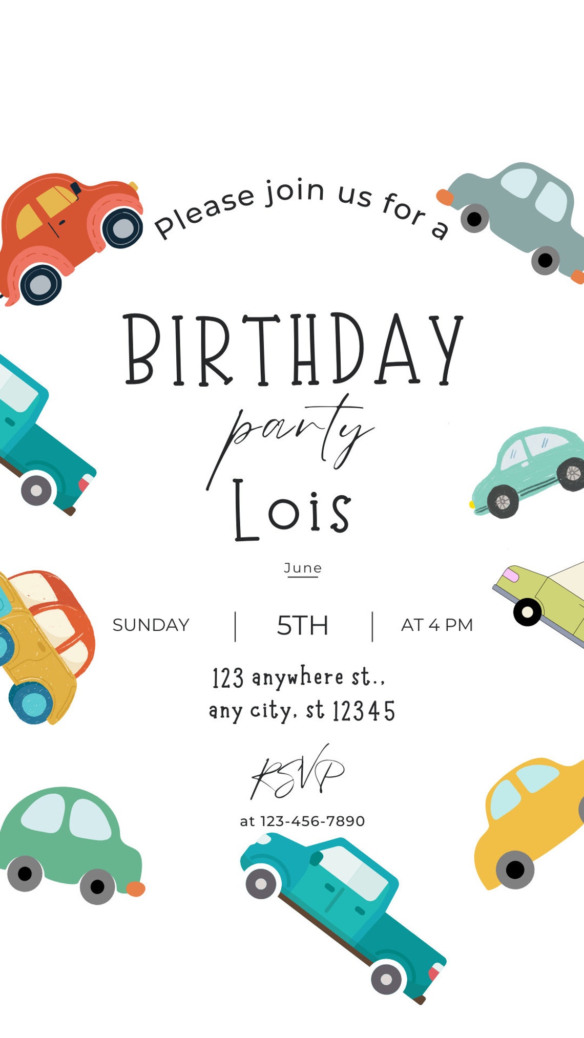 Car Invitations Transport Invitation Transportation Birthday - Etsy