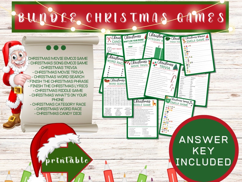 Printable Christmas Game Bundle | Christmas Family Games | Christmas ...