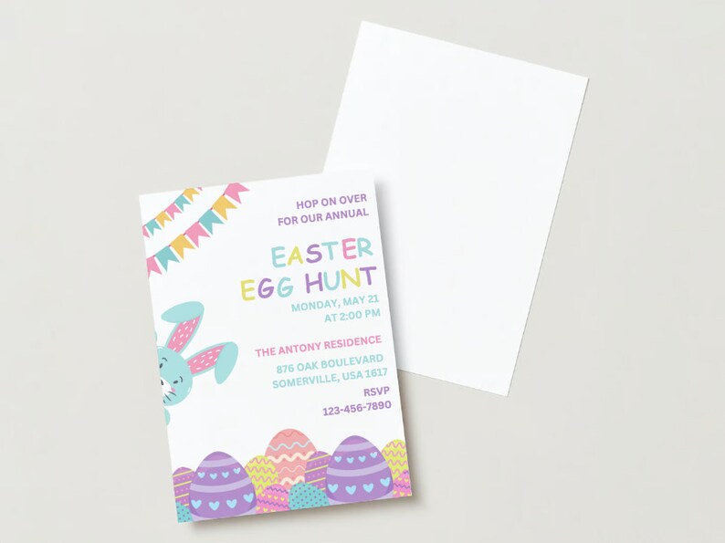 Easter Egg Hunt Invitation Printable , Editable Easter Celebration ...