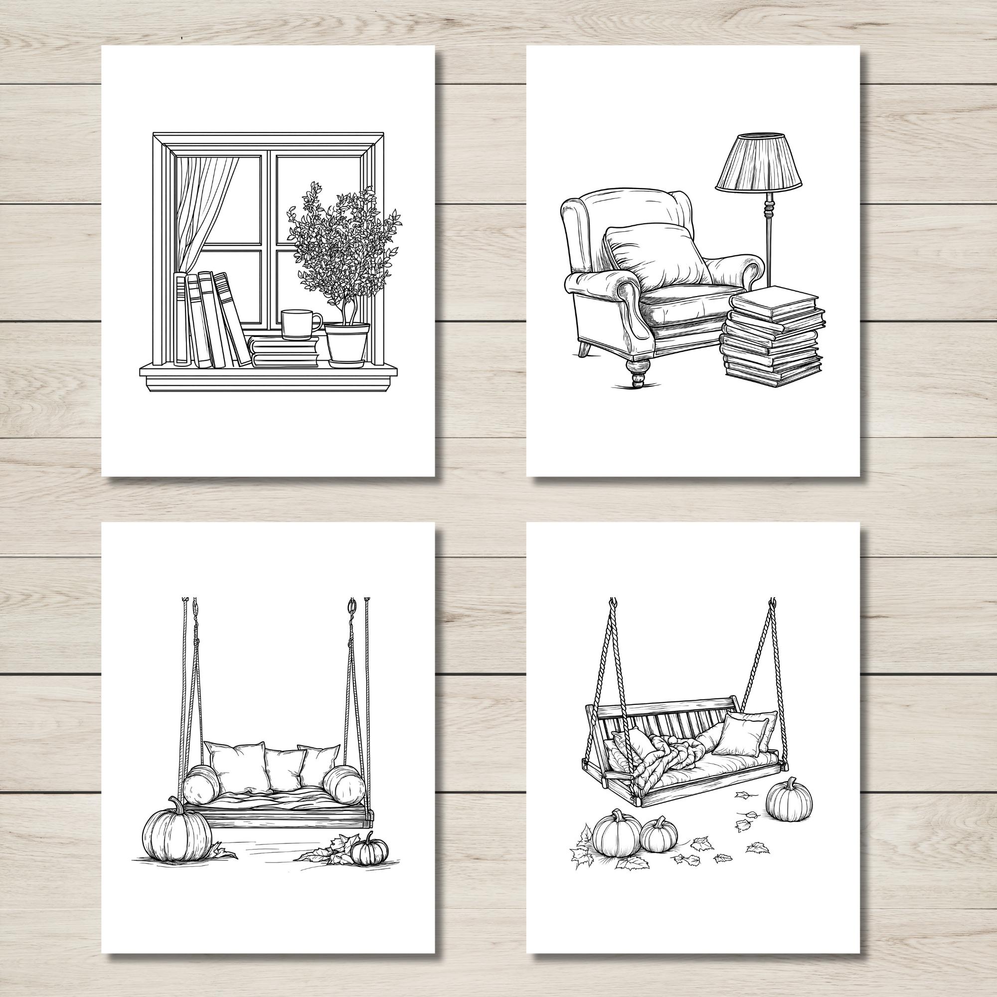 Comfort and Cozy Space Coloring Book | 50 Fun Pages | Bold and Relaxing ...