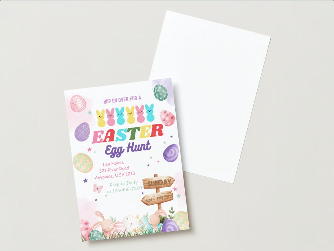 Easter Egg Hunt Invitation Printable , Editable Easter Celebration ...