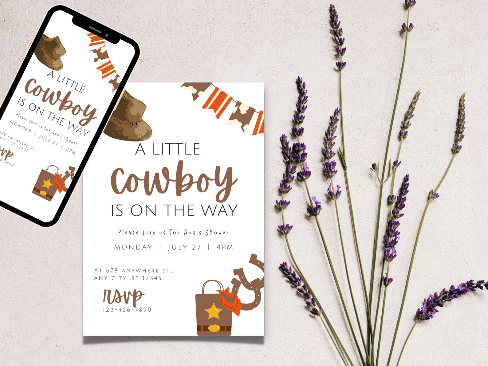 Cowboy Invitation, Wild West Birthday Invitation, Cowboy Printable ...