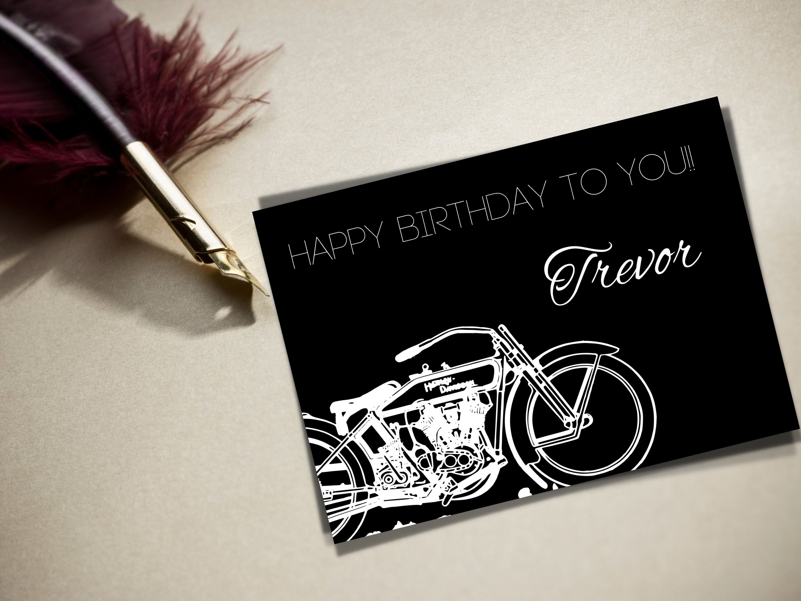Biker Birthday Card Printable Motorcycle Birthday Card Motorist Wheely ...