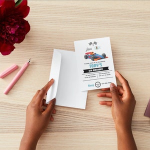 Editable Electronic Fast FIVE Birthday Invitation Race Car Birthday ...