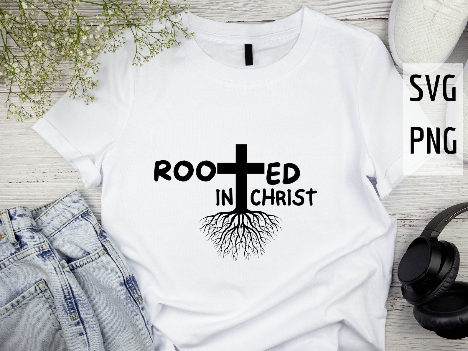 Rooted in Christ PNG | SVG | Digital Download | Faith Clipart | Bible ...