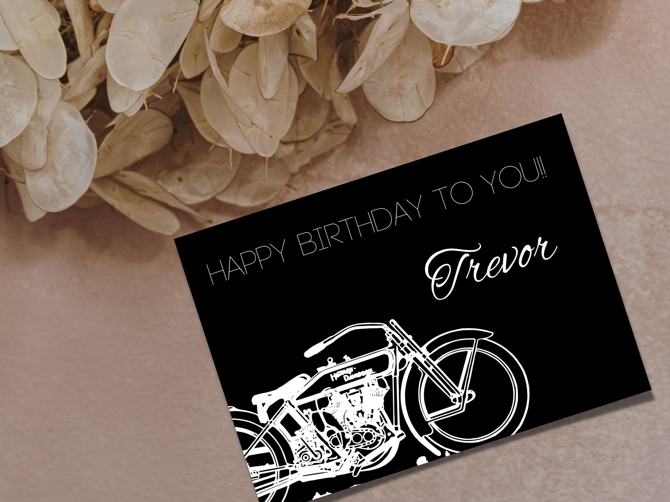 Biker Birthday Card Printable Motorcycle Birthday Card Motorist Wheely ...