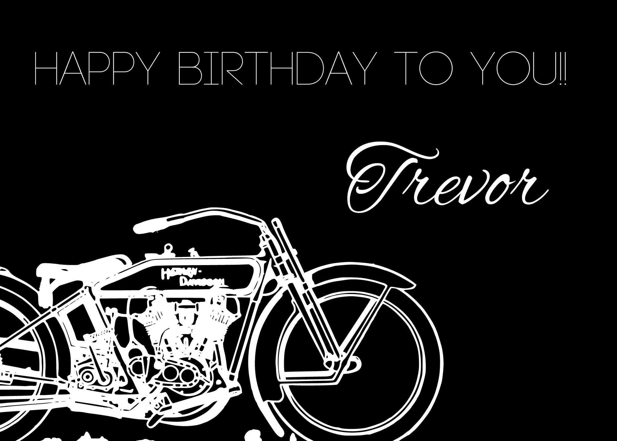 Biker Birthday Card Printable Motorcycle Birthday Card Motorist Wheely ...