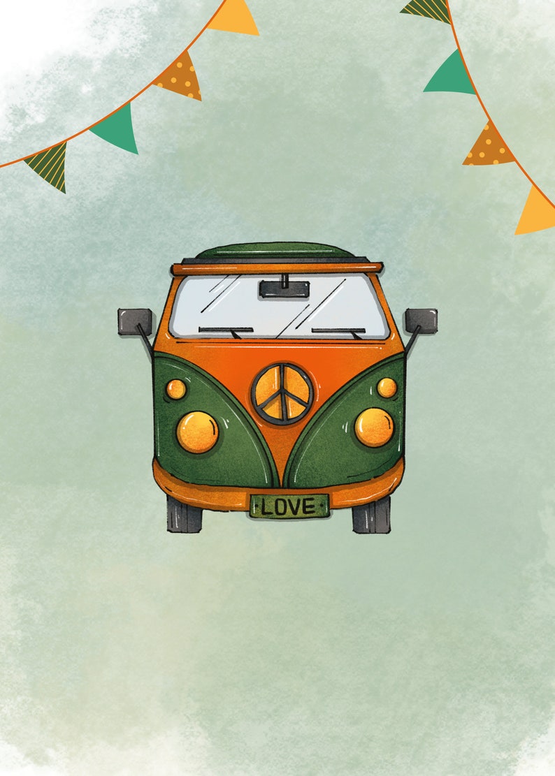 Editable Two Groovy Invitation, Groovy 2nd Birthday, Invite Van ...