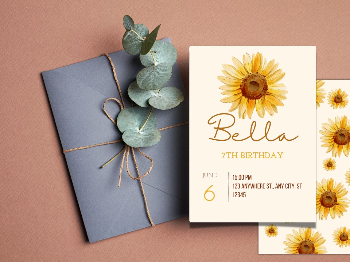 Country Party Invitation Sunflower Birthday Invitation - Etsy