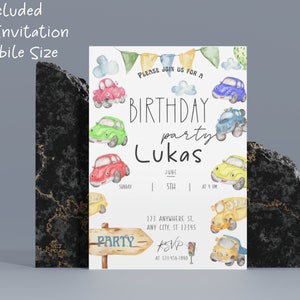 Car Invitations, Transport Invitation, Transportation Birthday Invites ...