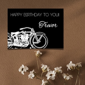 Biker Birthday Card - Printable Motorcycle Birthday Card - Motorist ...