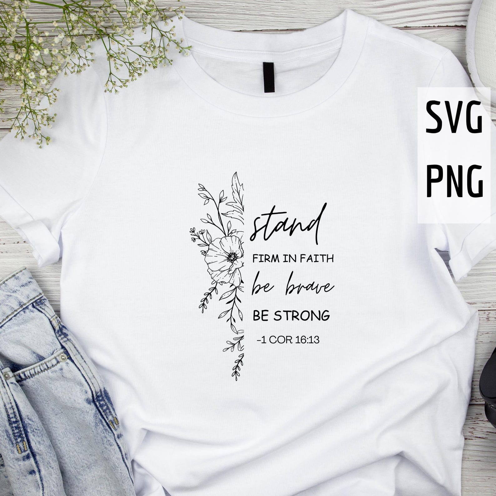 Stand Firm in Faith SVG: Bible Verse, Motivational Quote (digital ...