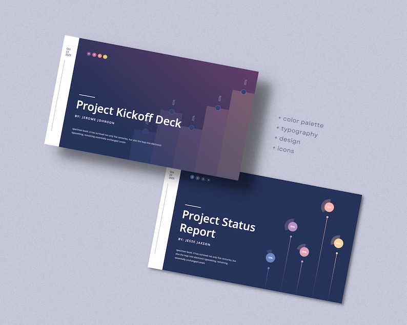 Project Kick-off & Status Report Deck | Project Management | Corporate ...