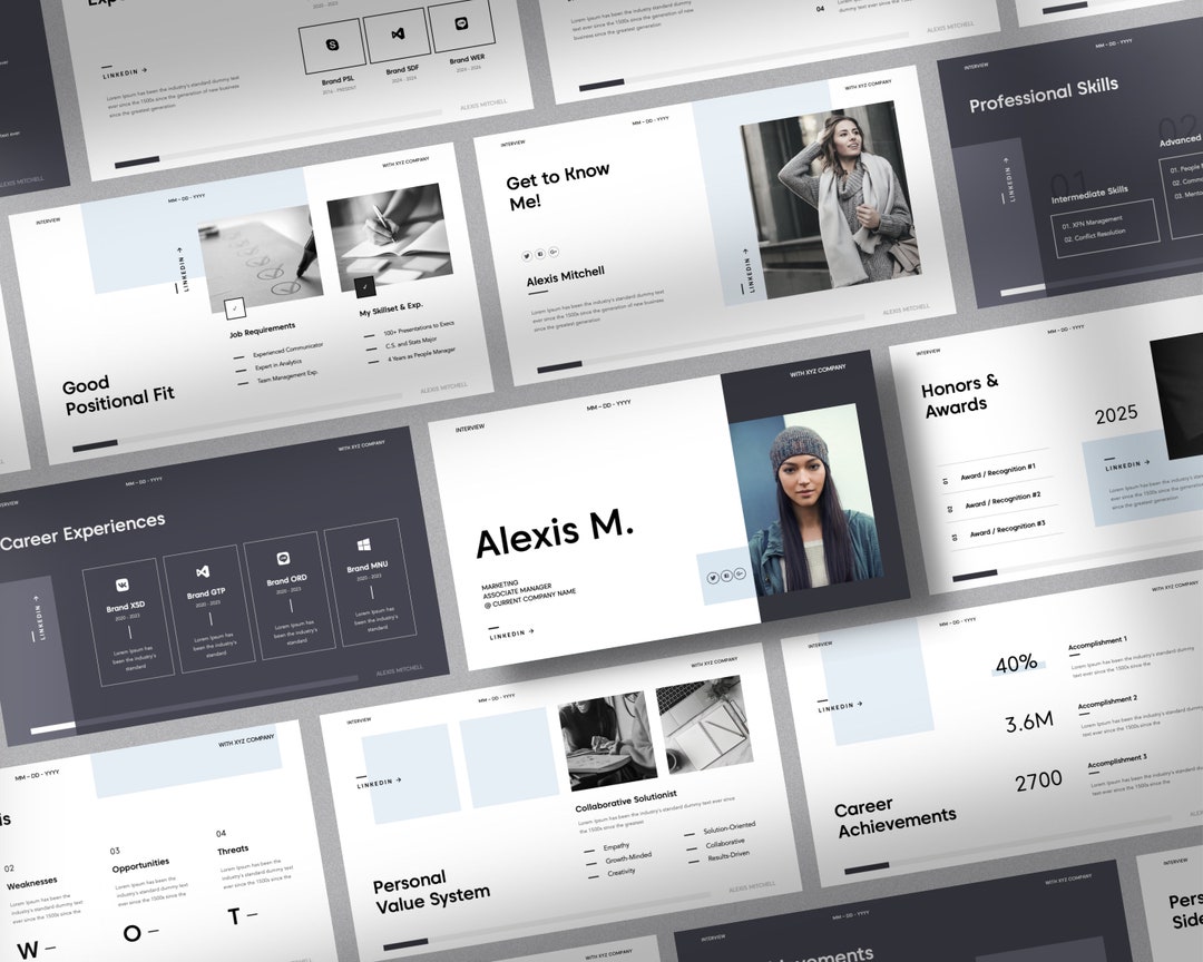 Minimalist Job Interview Powerpoint Template (light Blue Tint) | Job ...