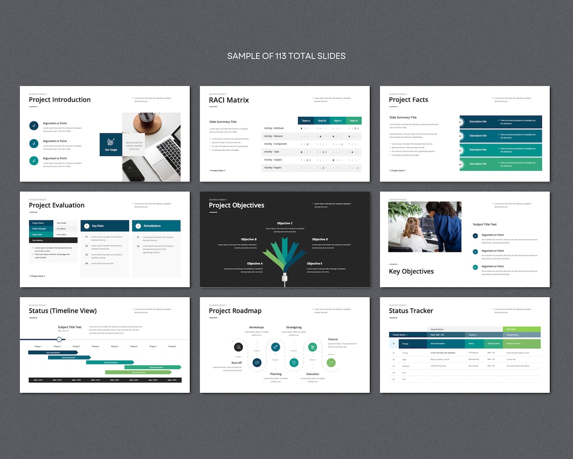 Project Kick-off & Status Report Deck | Project Management | Corporate ...