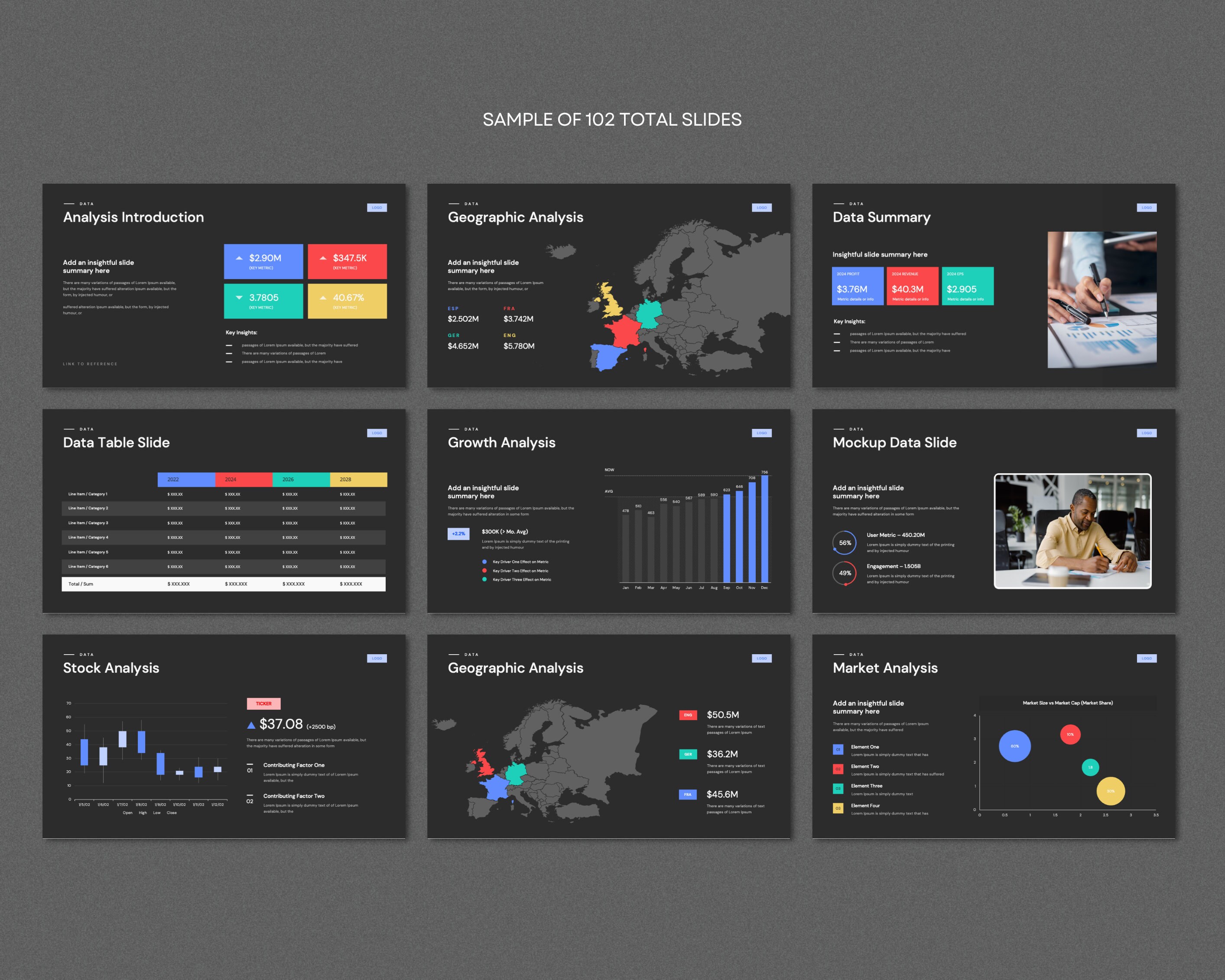 Data Analytics Powerpoint Template dark Mode Business Analysis Slide ...