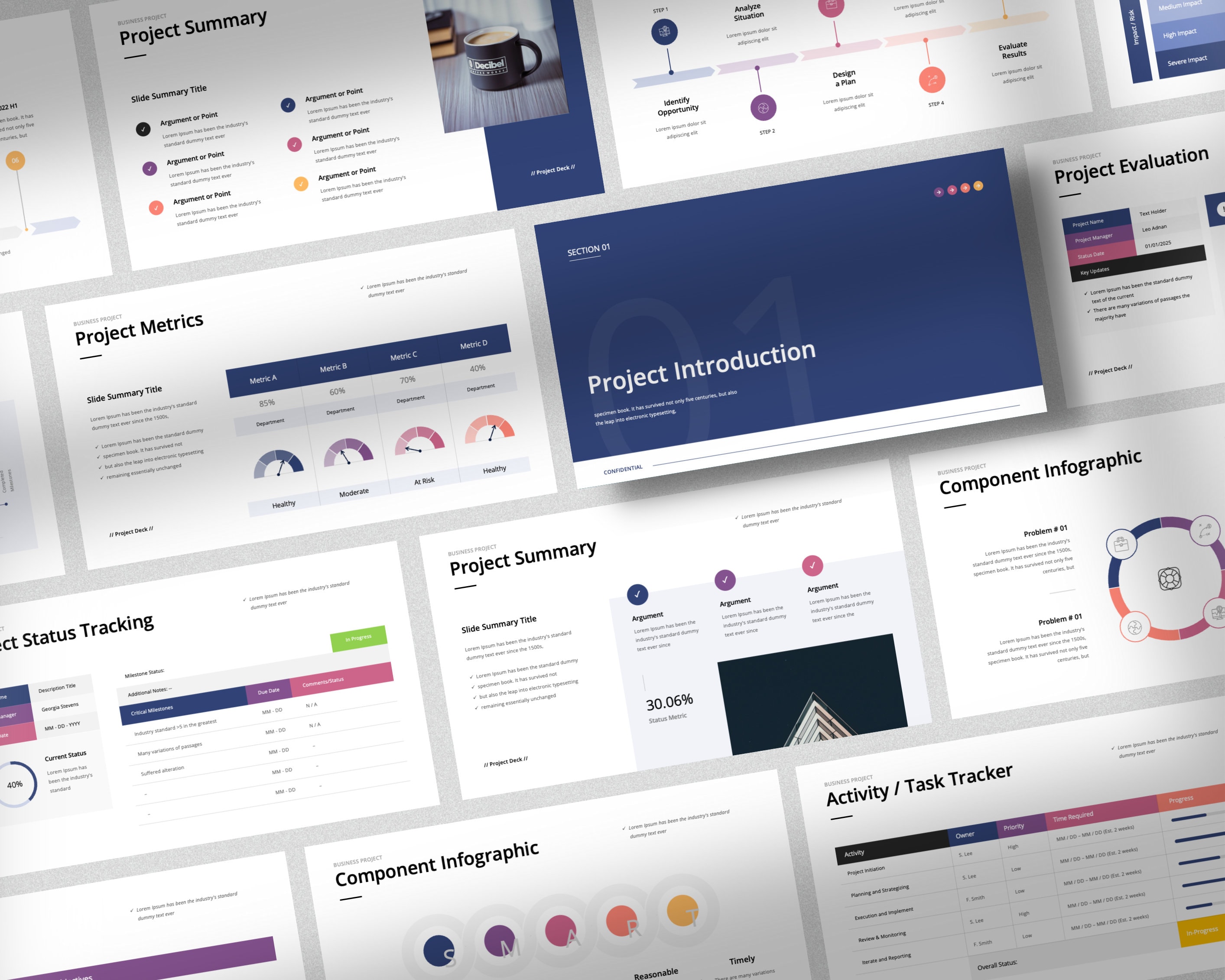 Project Kick-off & Status Report Deck | Project Management | Corporate ...