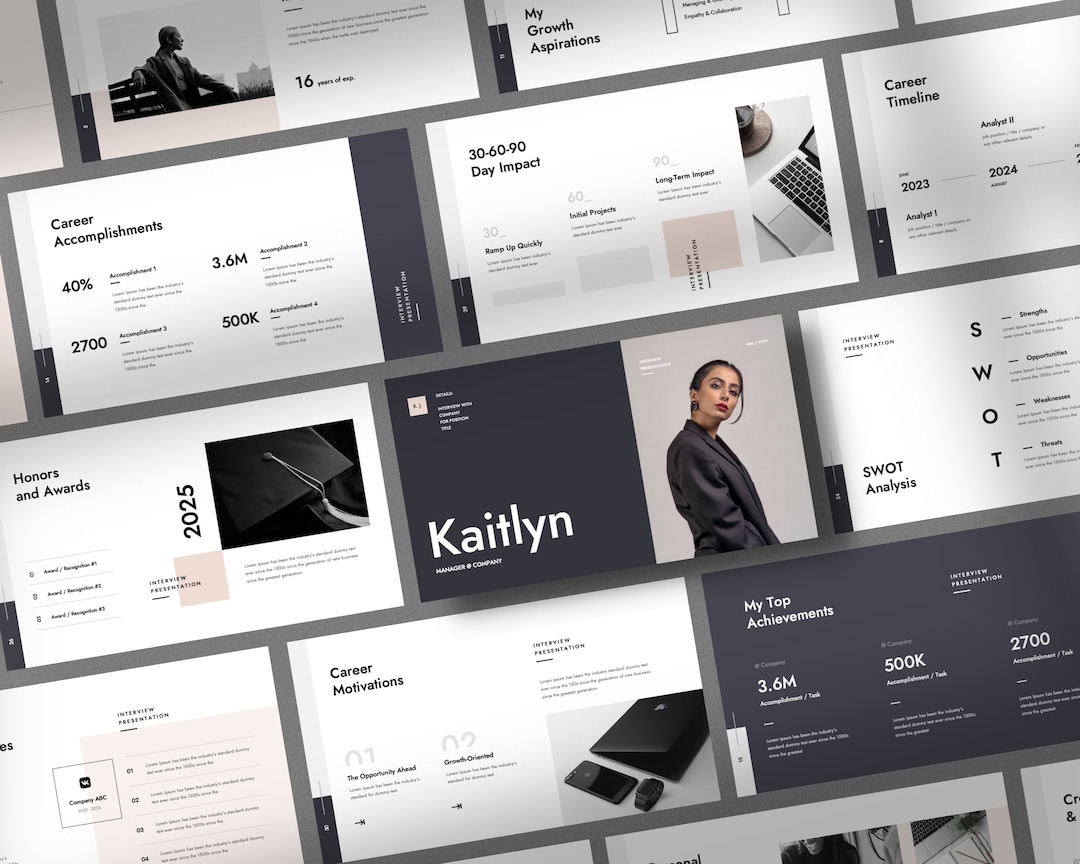 Minimalist Job Interview Powerpoint Template (beige Tint) | Career Resource PPT | Business Slide ...