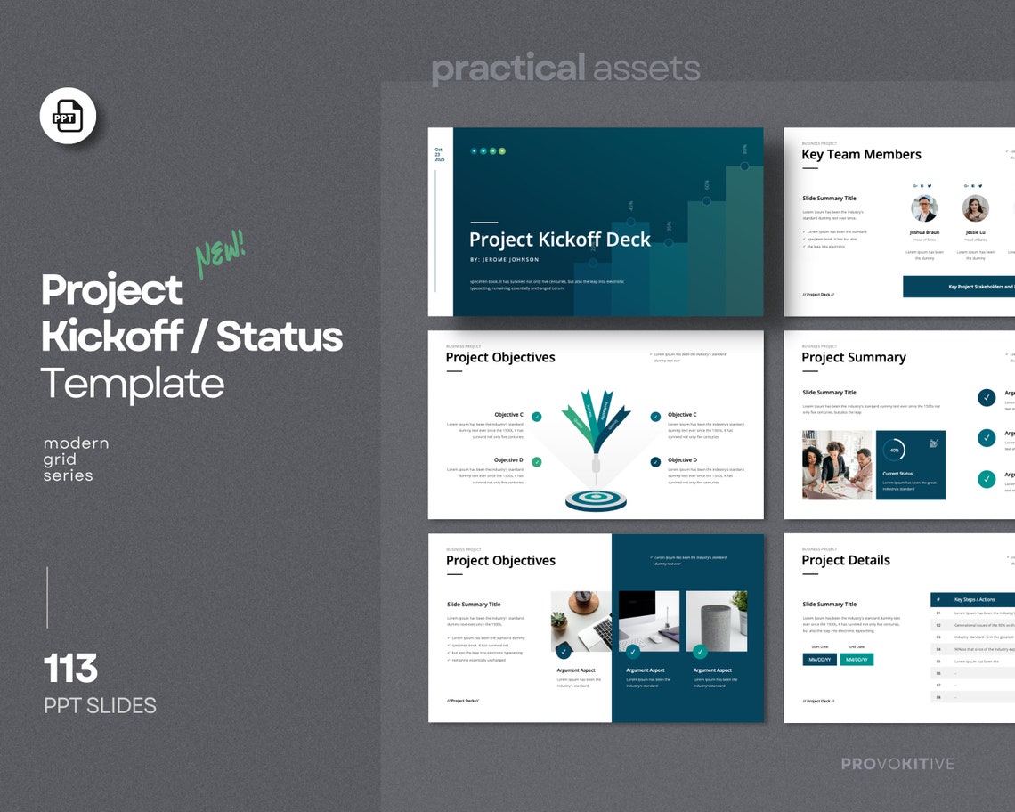 Project Kick-off & Status Report Deck | Project Management | Corporate ...