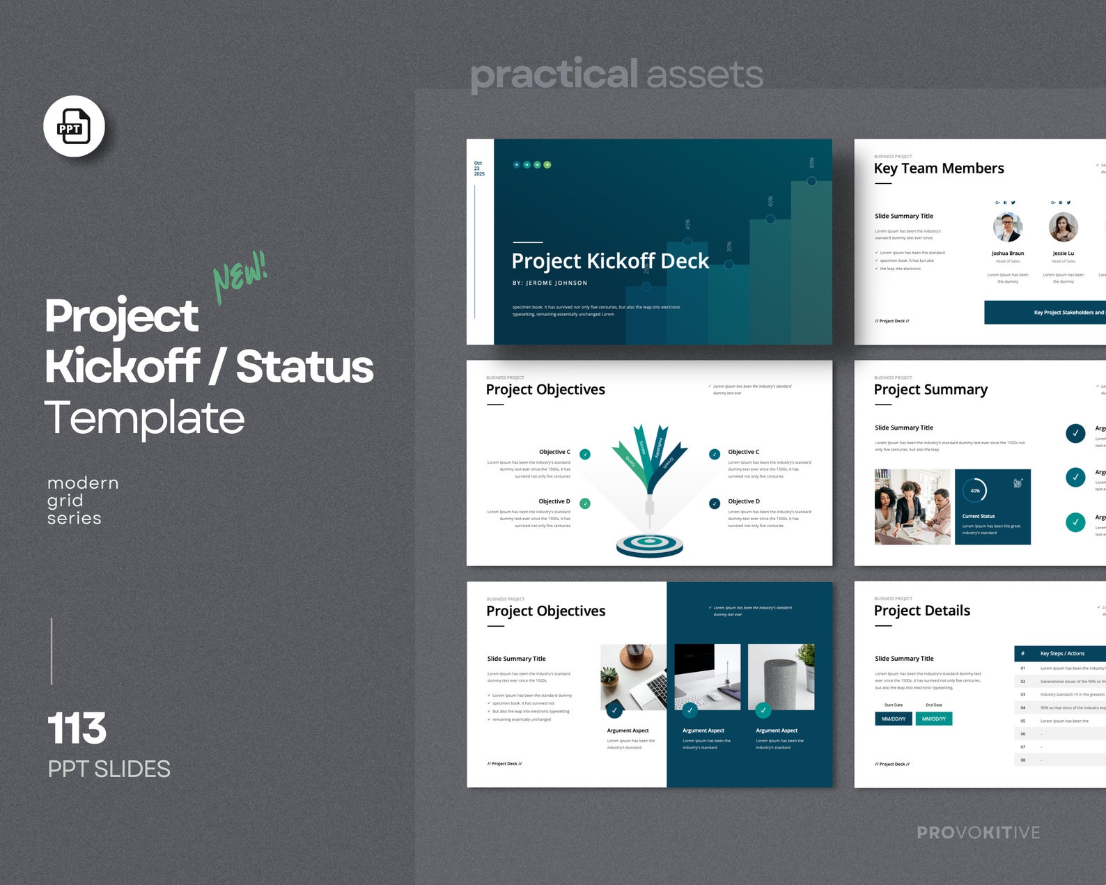 Project Kick-off & Status Report Deck | Project Management | Corporate ...