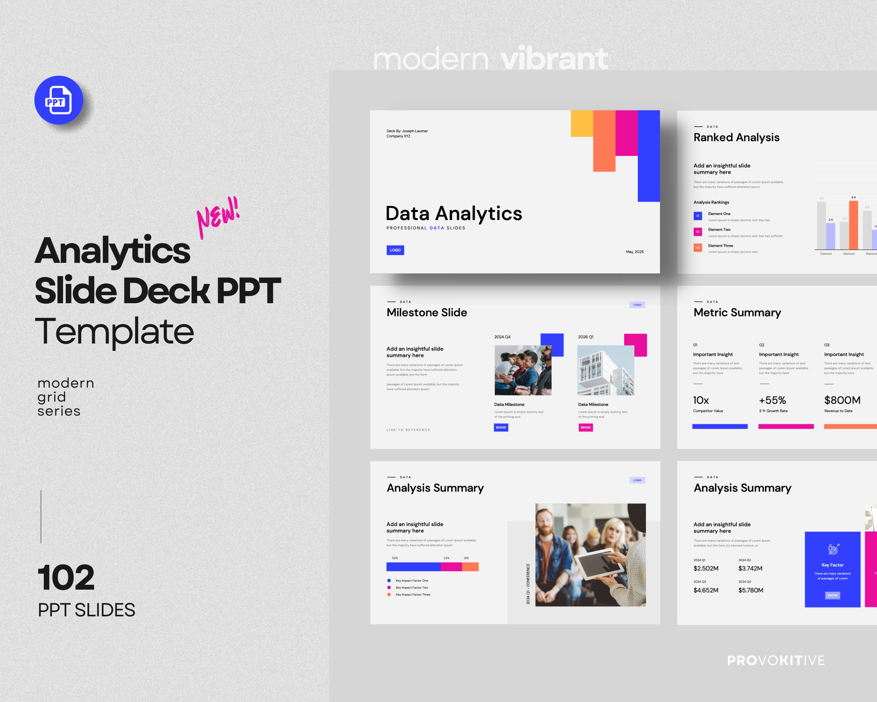 Data Analytics Powerpoint Template (modern Vibrant) | Data Analysis ...